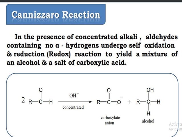 Cannizzaro reaction | PPTX