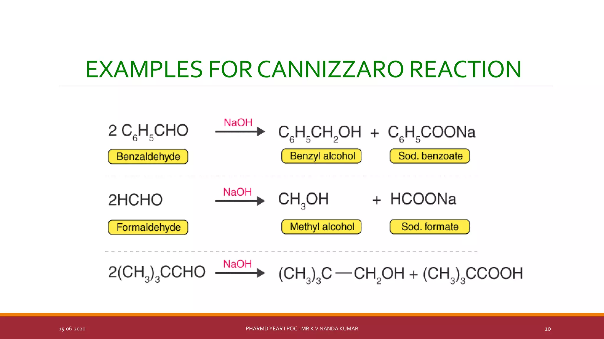 Cannizzaro reaction | PPTX