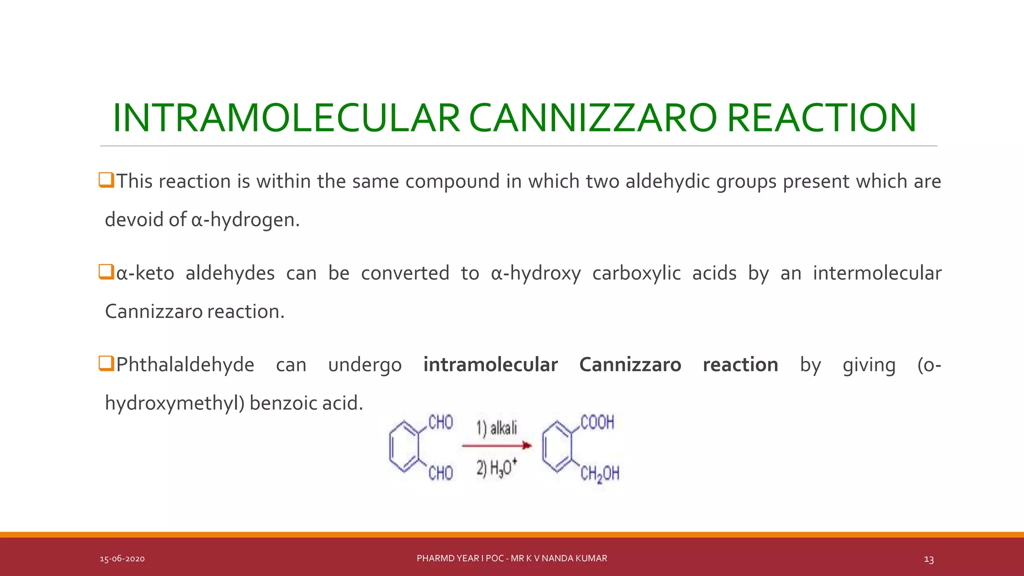Cannizzaro reaction | PPTX
