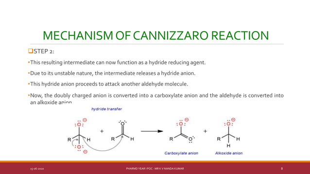 Cannizzaro reaction | PPTX | Chemistry | Science