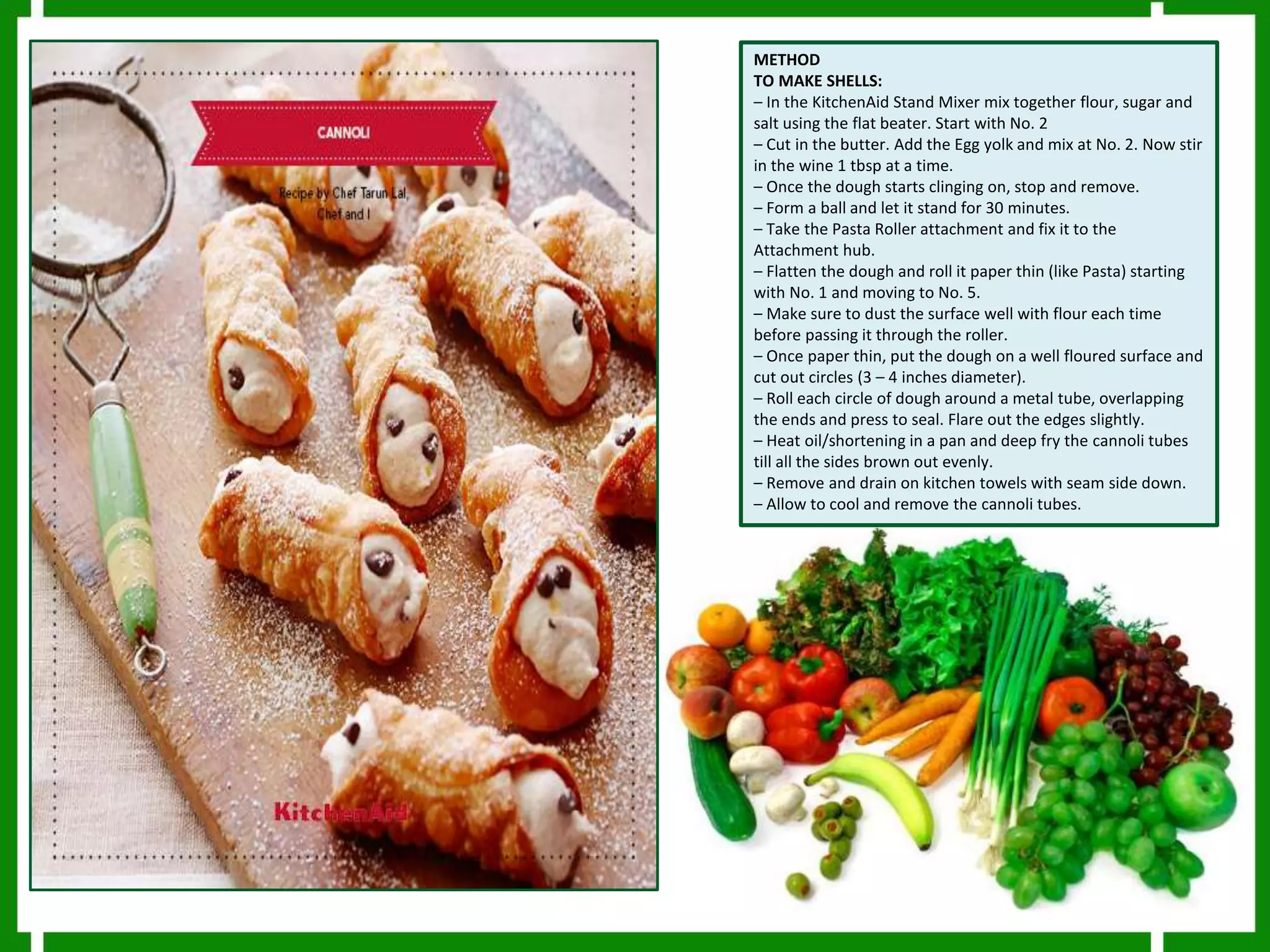 Cannoli With Kitchenaid Stand Mixer | PPTX