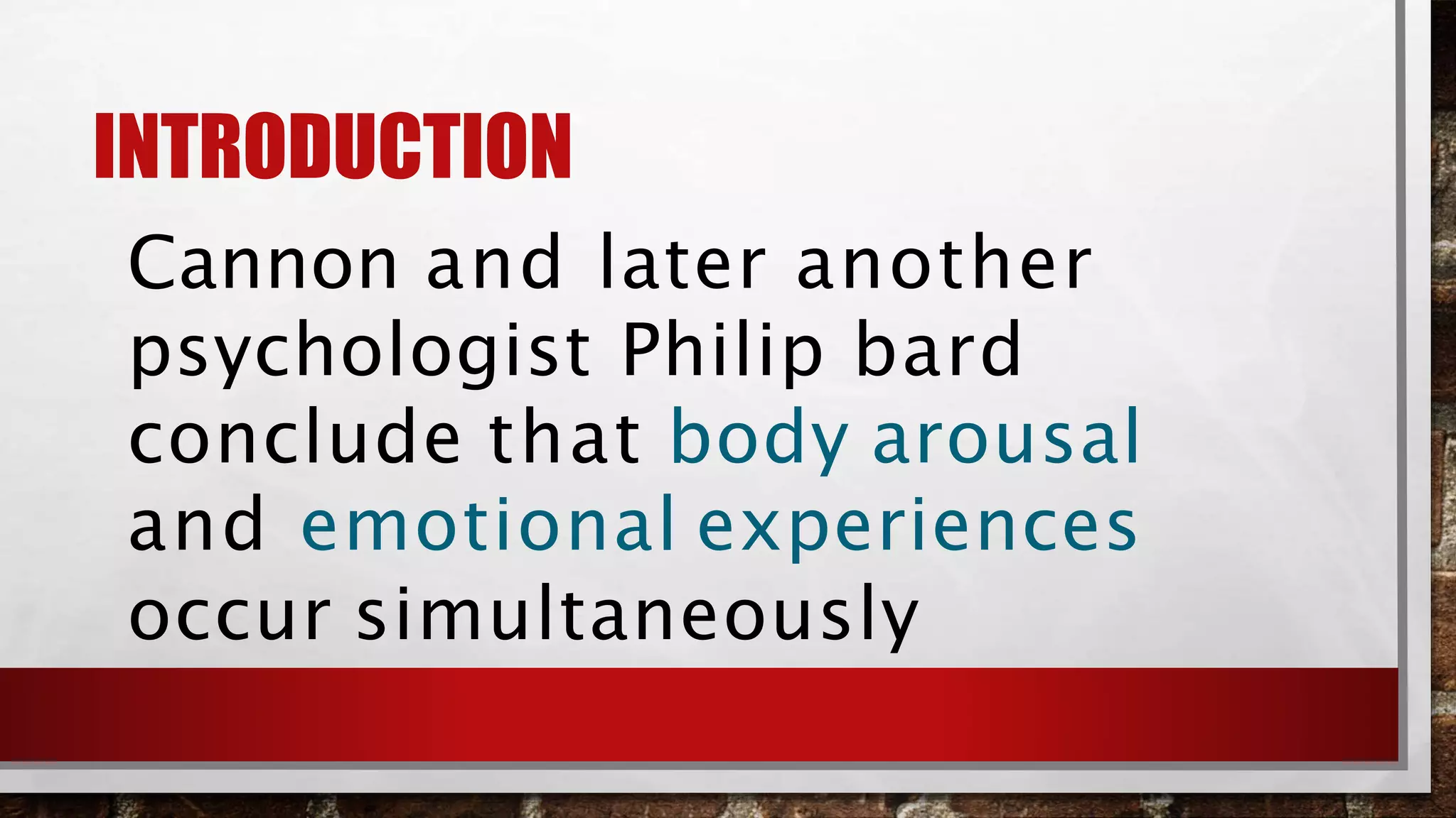 Cannon bard theory of emotions | PPTX