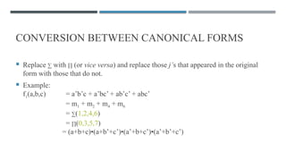 Conversion of Boolean expression into cannonical form Cannonical ...