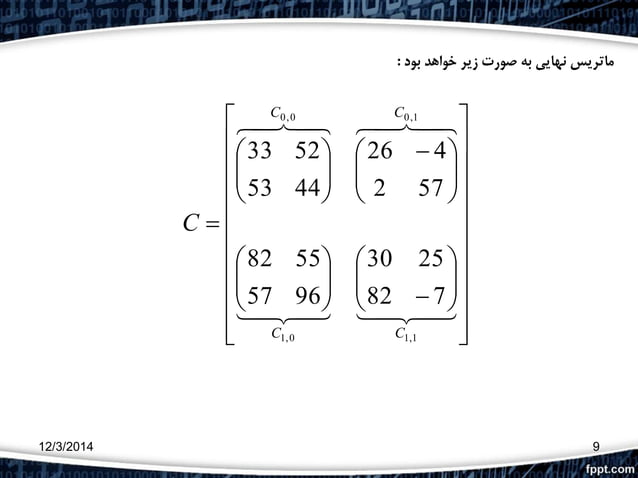 Cannon's algorithm in matrices multiply | PPTX