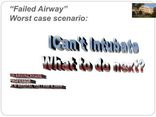 Cannot intubate | PPTX | First Aid | Injuries