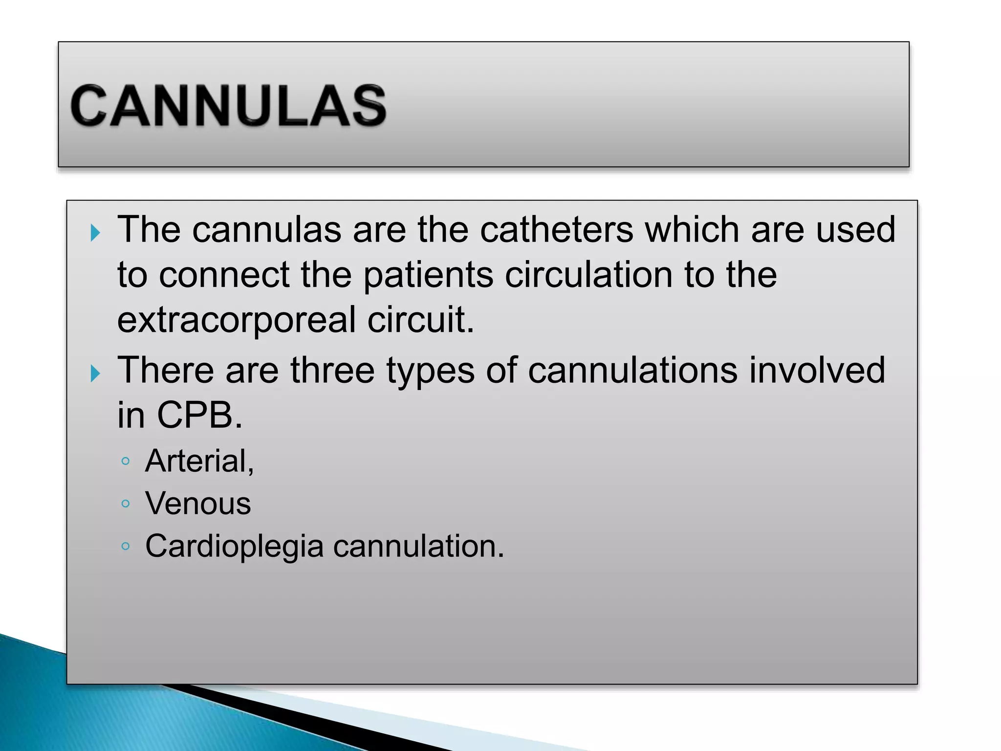 Cannulation and cardiopulmonary bypass. | PPTX