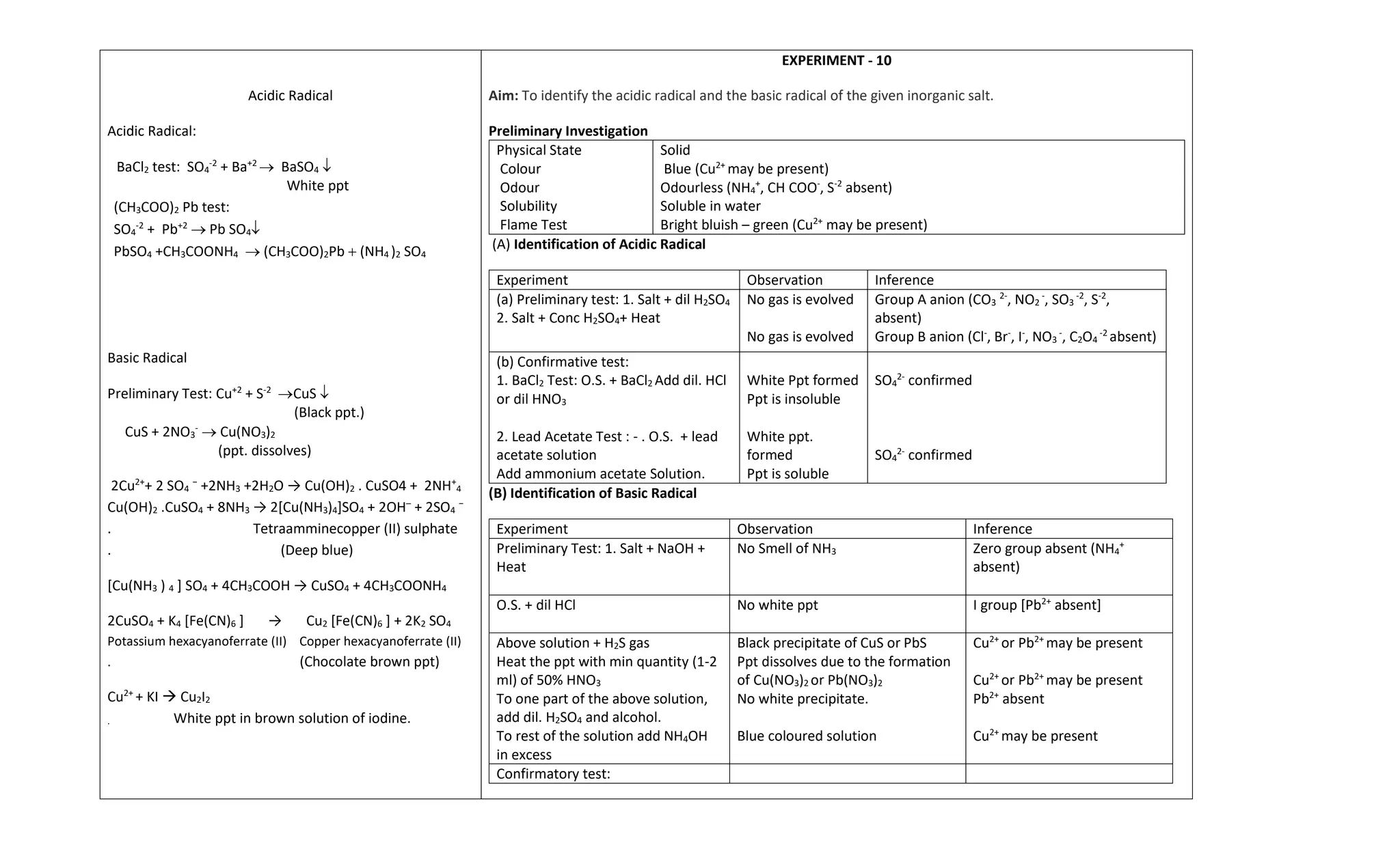 Ca(NO)3 + coloured salts for classs 12 | DOCX