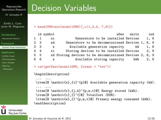 Reproducible Operations Research. An Application to Energy Systems Optimization | PPT