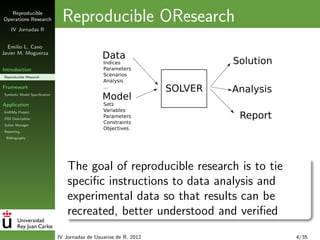 Reproducible Operations Research. An Application to Energy Systems Optimization | PPT