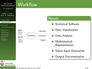 Reproducible Operations Research. An Application to Energy Systems Optimization | PPT