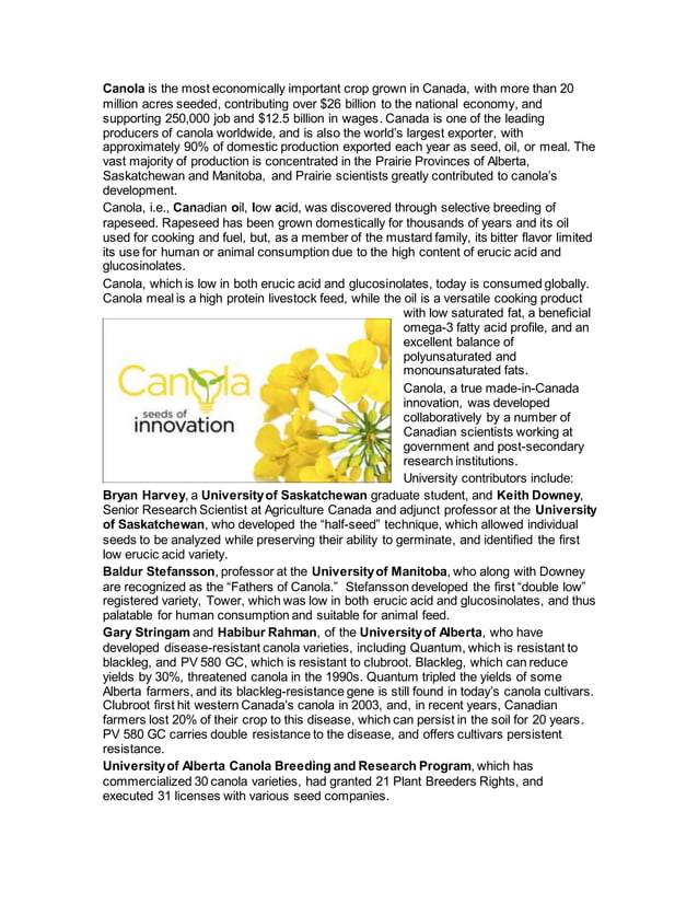 Canola | PDF