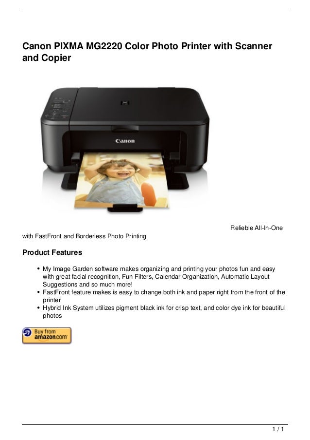 Canon PIXMA MG2220 Color Photo Printer with Scanner and Copier