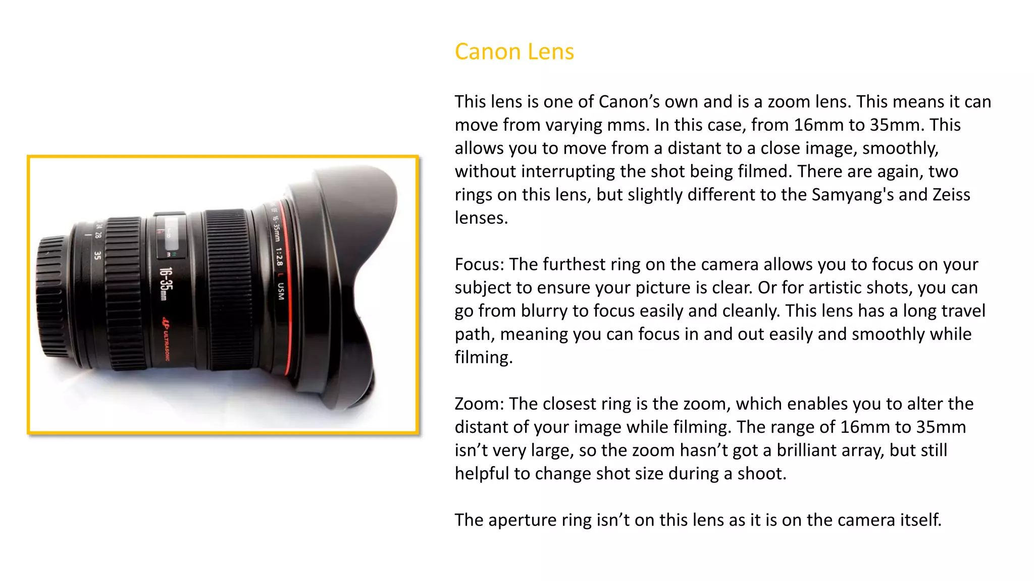 Canon C100 Annotation | PPT