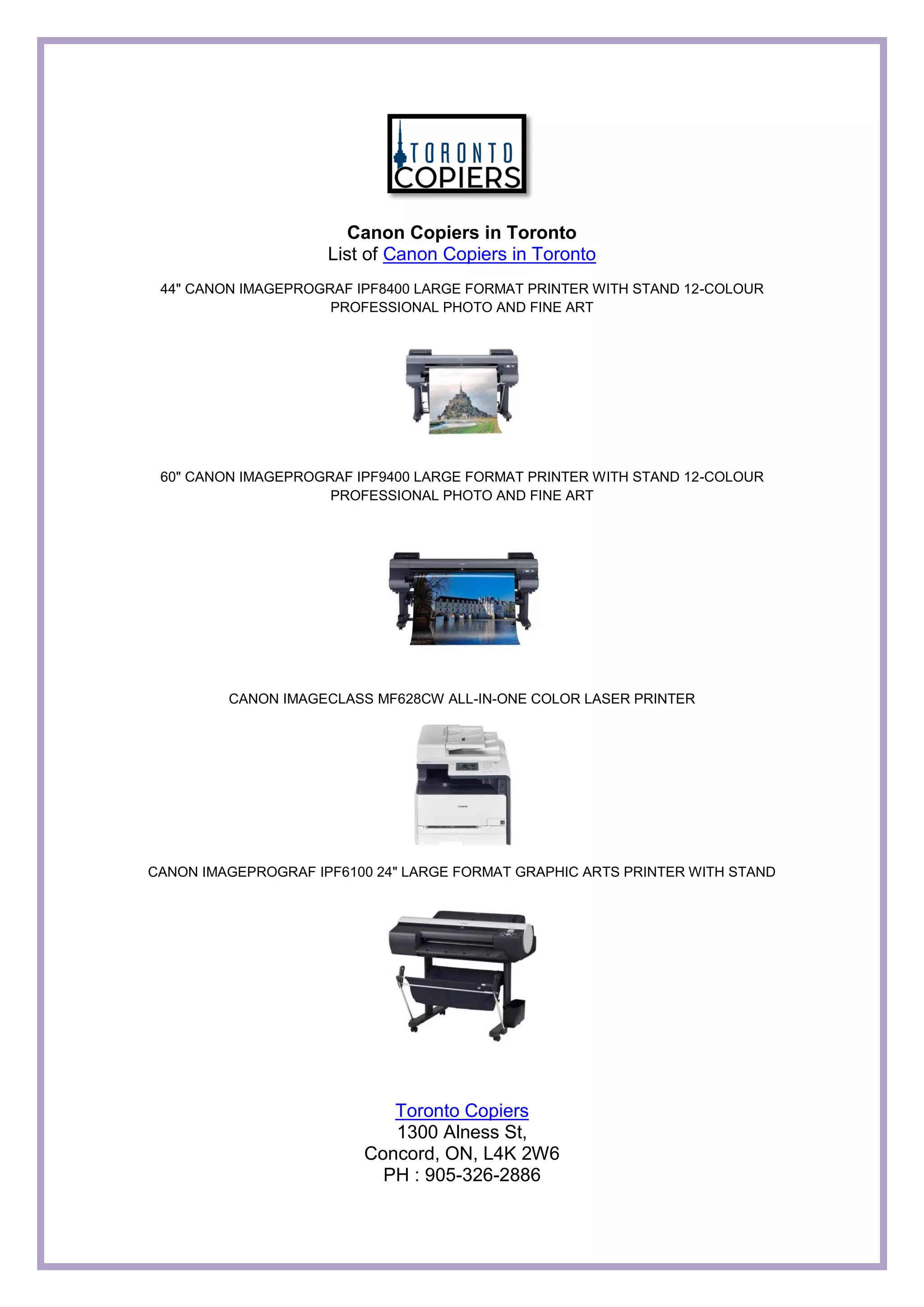 Canon copiers in_toronto | PDF