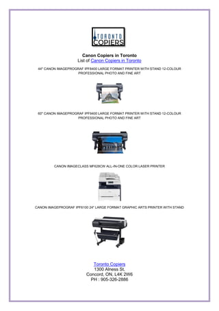 Canon copiers in_toronto | PDF