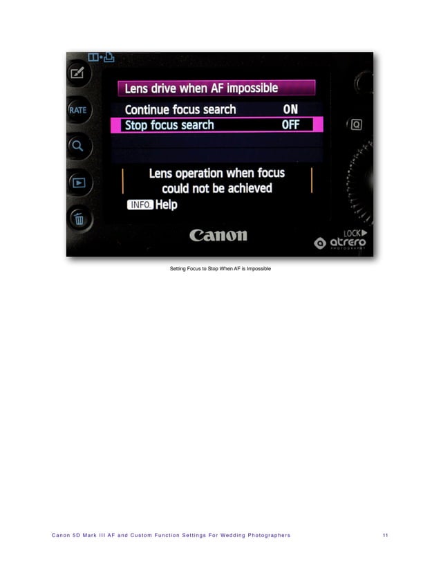 Canon EOS 5D Mark III AF and Custom Function Settings for Wedding ...