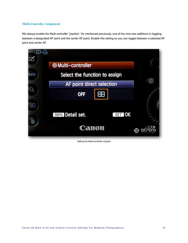 Canon EOS 5D Mark III AF and Custom Function Settings for Wedding ...