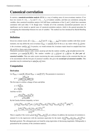 Canonical correlation | PDF