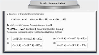 Canonical correlation analysis() | PPTX