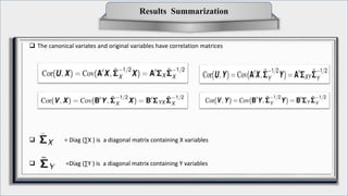 Canonical correlation analysis() | PPTX