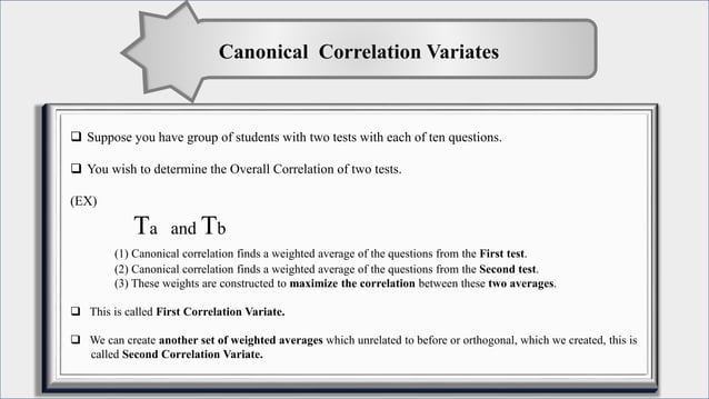 Canonical correlation analysis() | PPTX