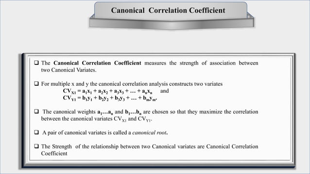 Canonical correlation analysis() | PPTX