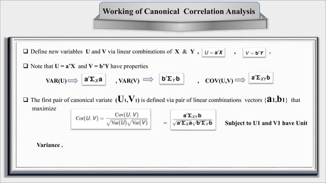 Canonical correlation analysis() | PPTX