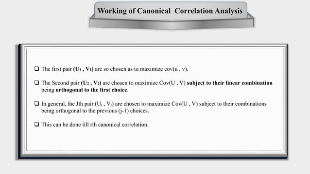Canonical correlation analysis() | PPTX
