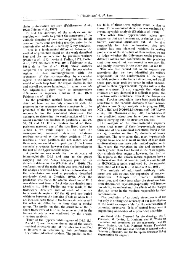 Canonical structures for the hypervariable regions of immunoglobulins | PDF