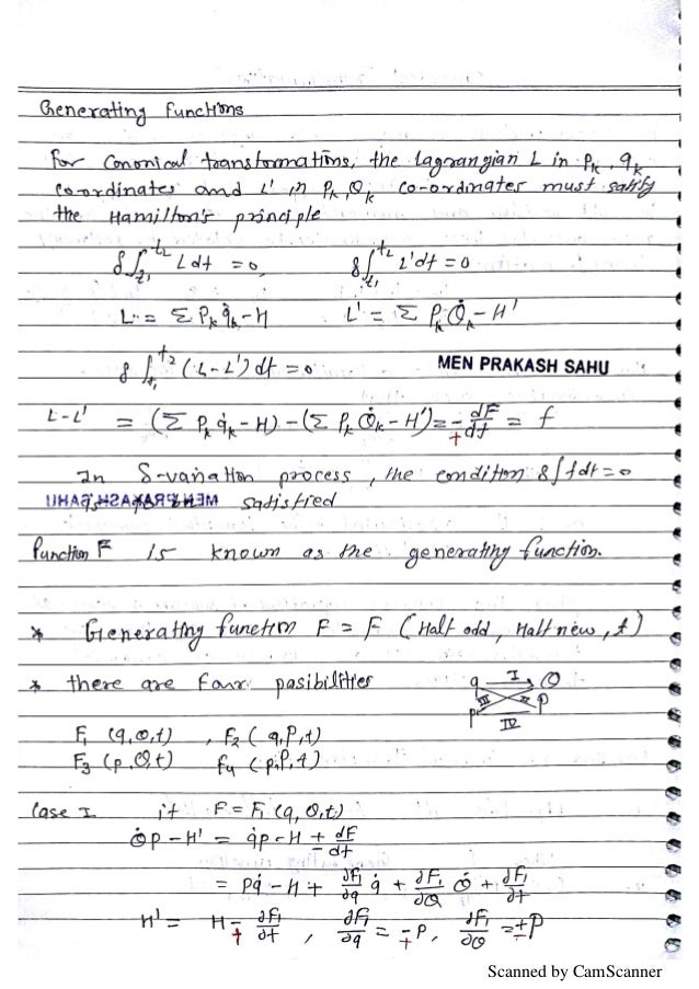 Canonical transformation (CLASSICAL MECHANICS)