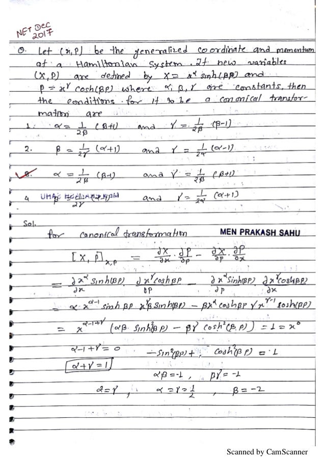 Canonical transformation (CLASSICAL MECHANICS)