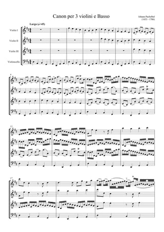 Canon in d (string quartet full score)all line violin | PDF