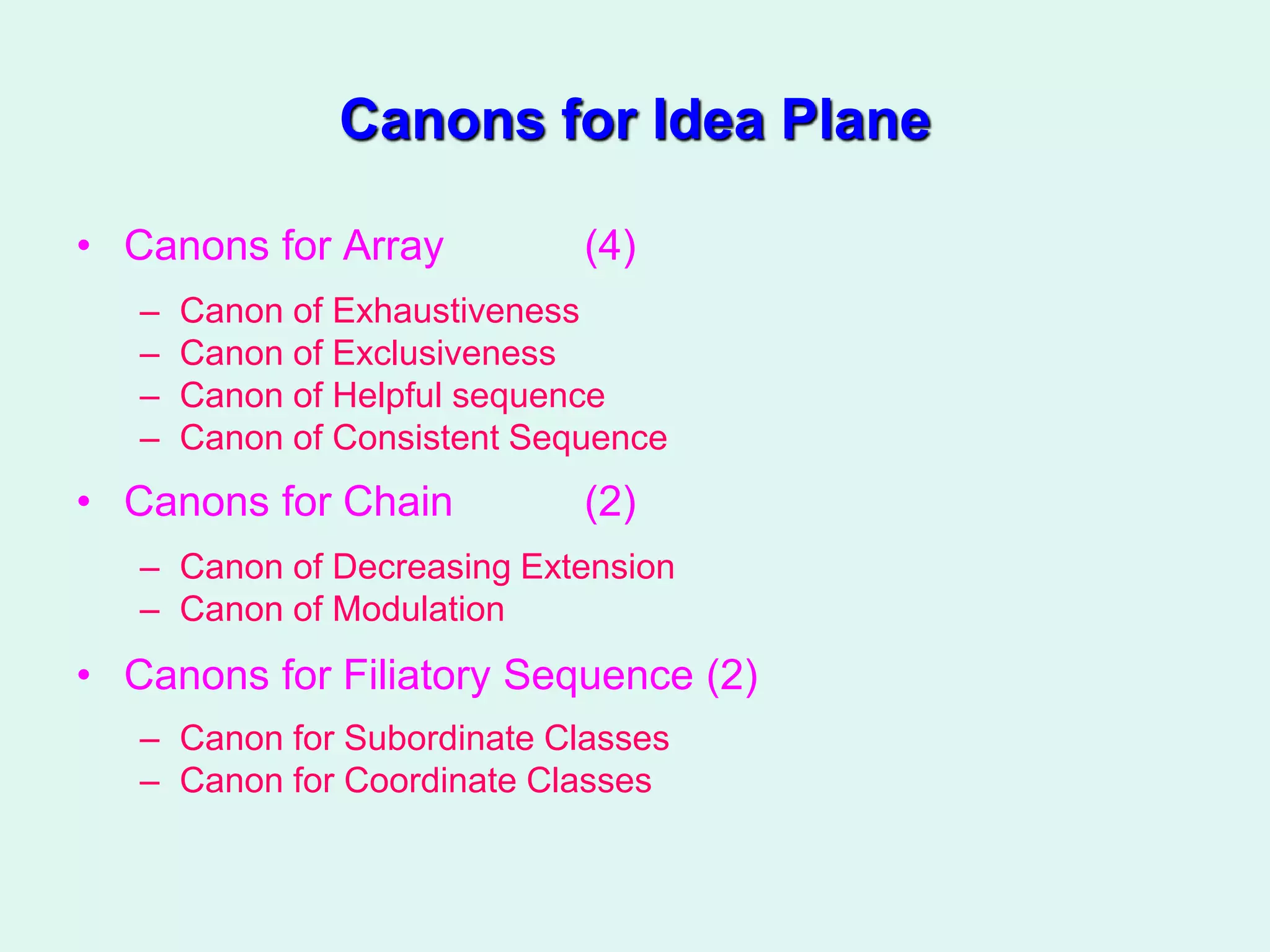 Canon of classification | PPT