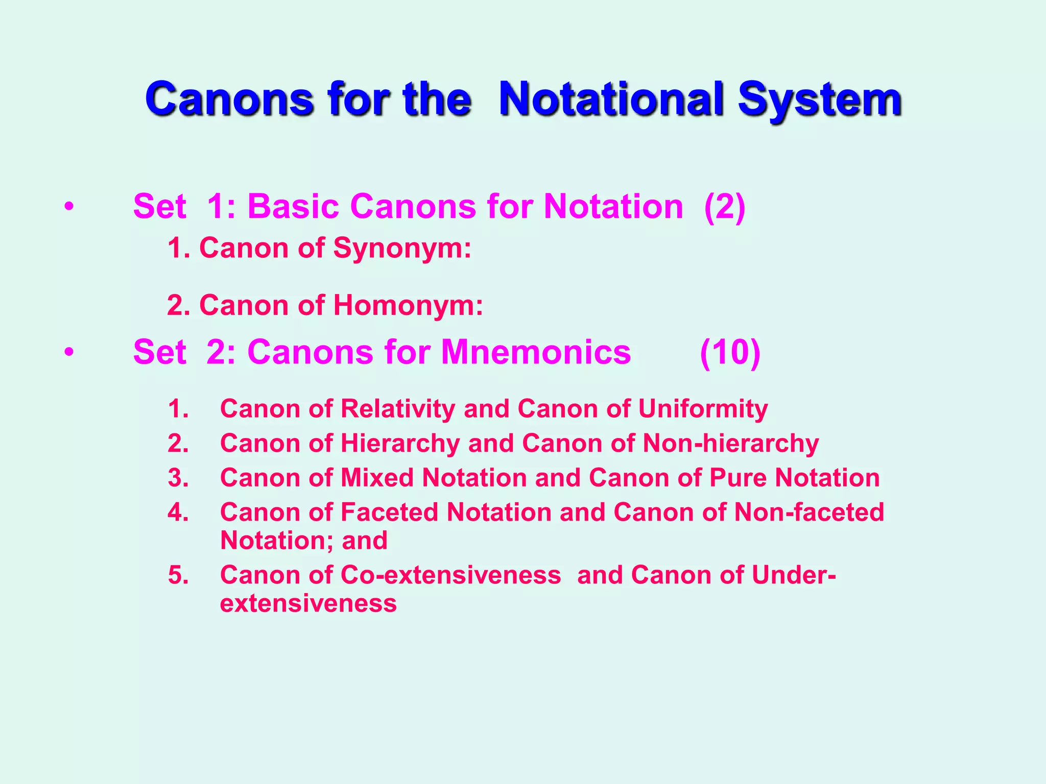 Canon of classification | PPT
