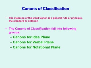 Canon of classification | PPT