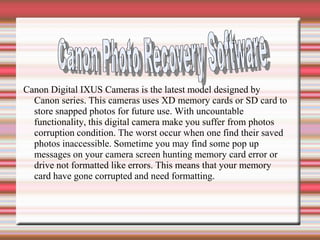 Recover Canon Lost Photos | PPT