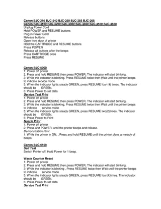 Canon printer reset instructions | PDF