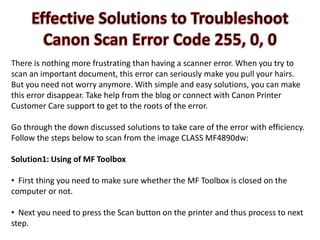Canon scan error code 255,0,0 | PPTX