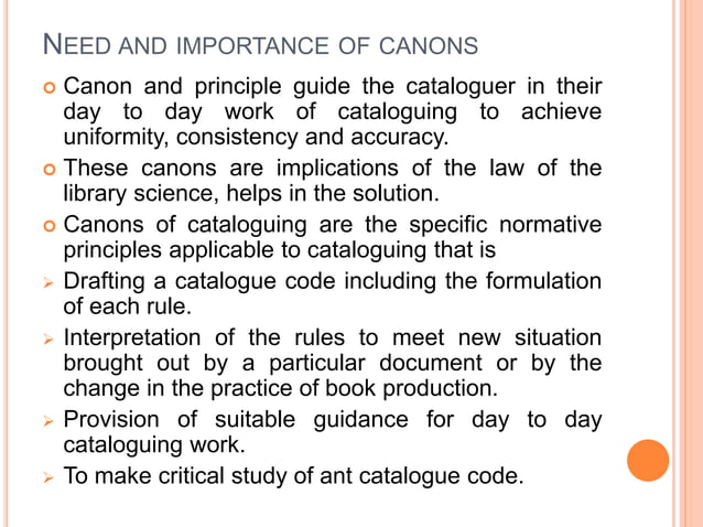 Canons of cataloguing | PPTX