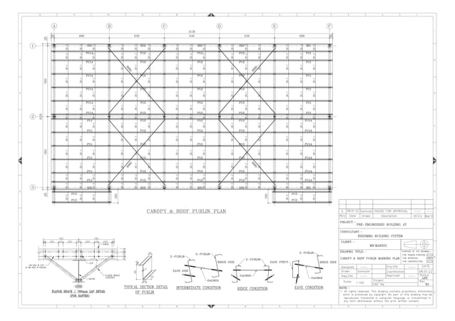 Canopy & roof purlin marking plan | PDF