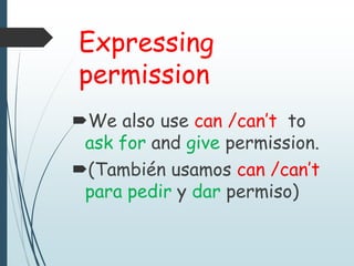 3 básicos Uso de "Can or can't" | PPTX