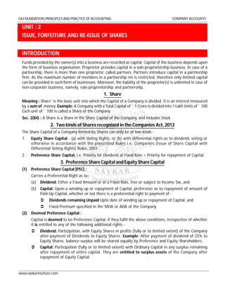 CA NOTES ON COMPANY ACCOUNTS | PDF