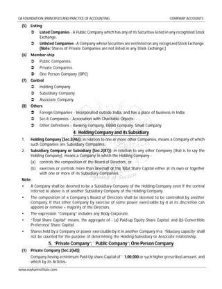 CA NOTES ON COMPANY ACCOUNTS | PDF