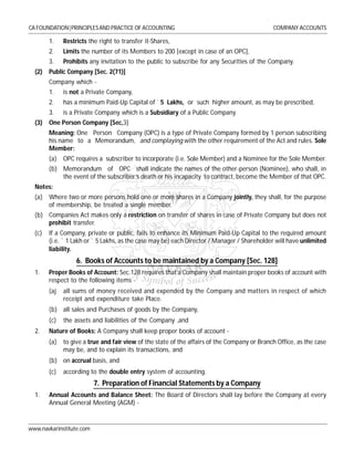 CA NOTES ON COMPANY ACCOUNTS | PDF