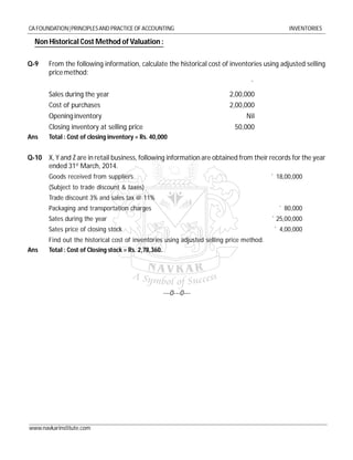 CA NOTES ON INVENTORIES | PDF