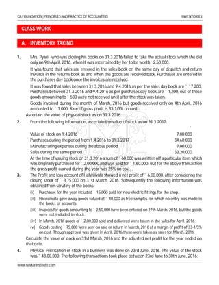 CA NOTES ON INVENTORIES | PDF