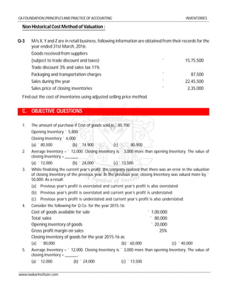 CA NOTES ON INVENTORIES | PDF