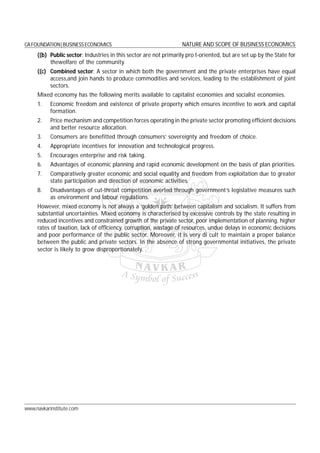 CA NOTES ON NATURE AND SCOPE OF BUSINESS ECONOMICS | PDF