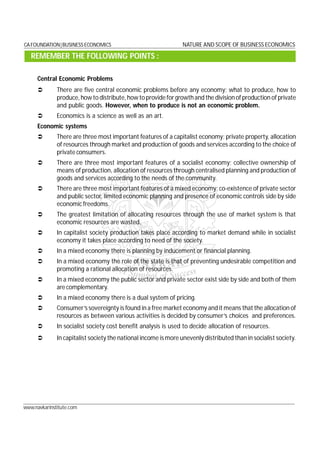 CA NOTES ON NATURE AND SCOPE OF BUSINESS ECONOMICS | PDF