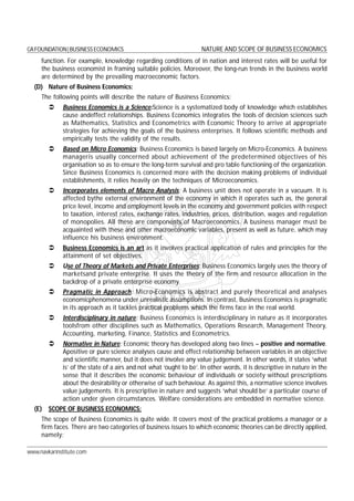 CA NOTES ON NATURE AND SCOPE OF BUSINESS ECONOMICS | PDF